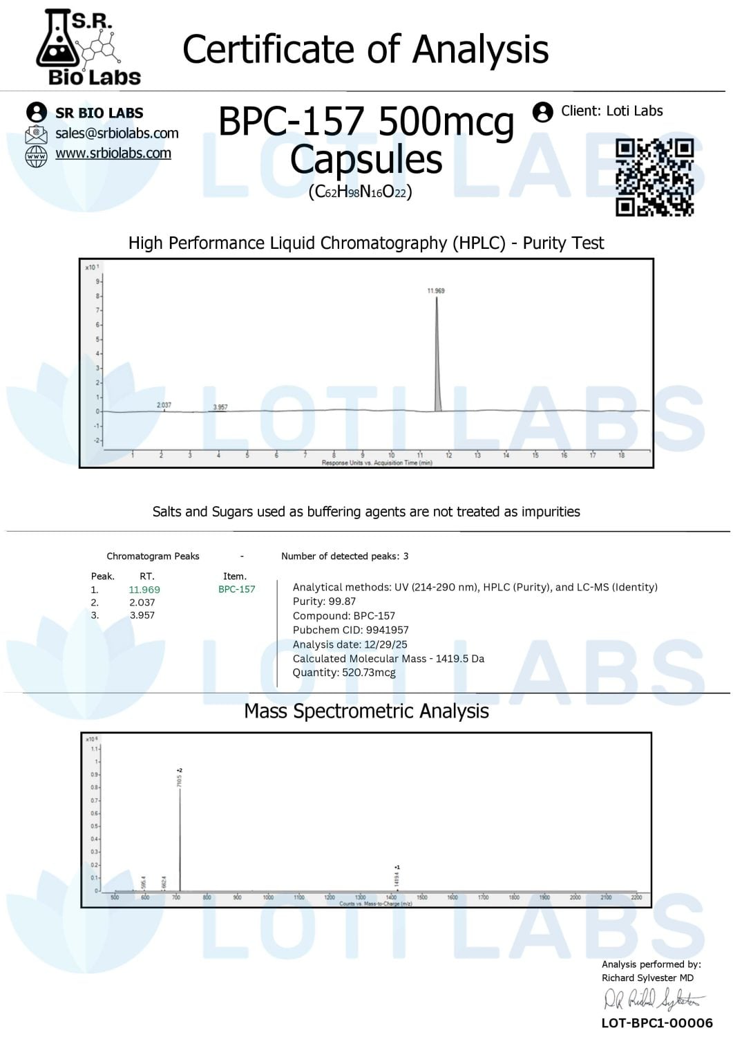 BPC-157 Capsules (500mcg/capsule, 30 capsules) | Loti Labs