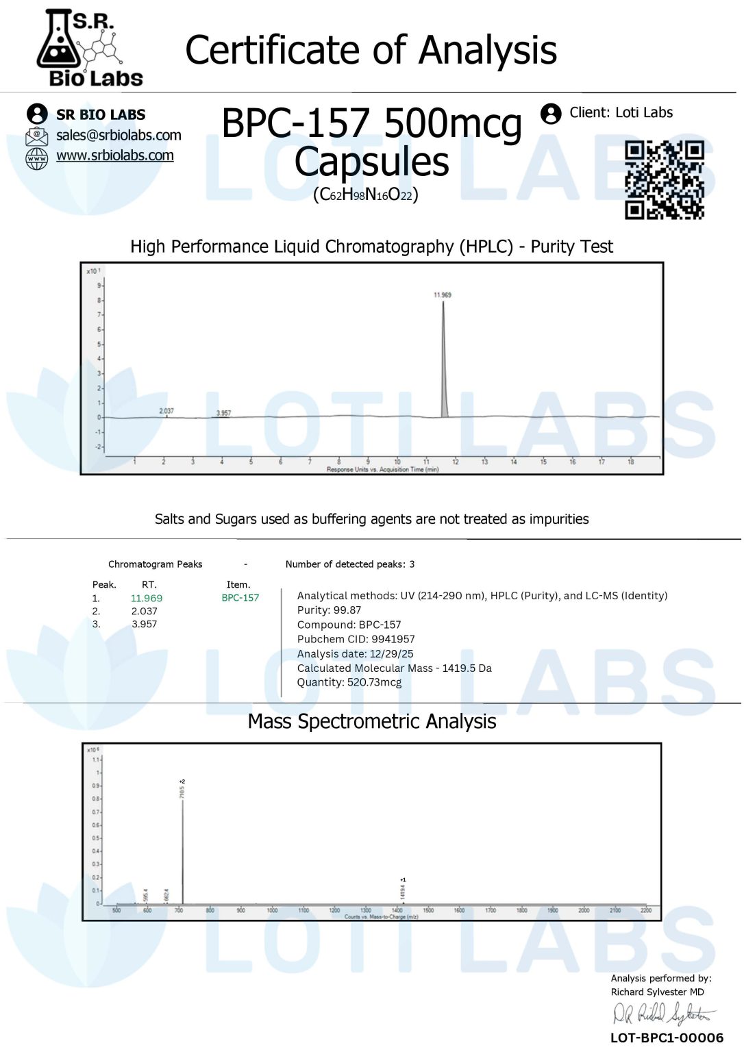 BPC-157 Capsules (500mcg/capsule, 30 capsules) | Loti Labs