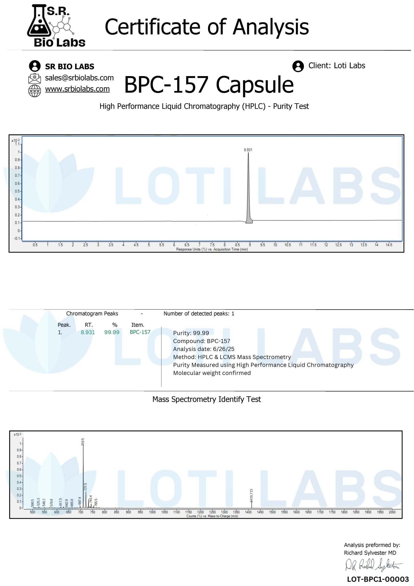 BPC-157 Capsules (500mcg/capsule, 30 capsules) | Loti Labs