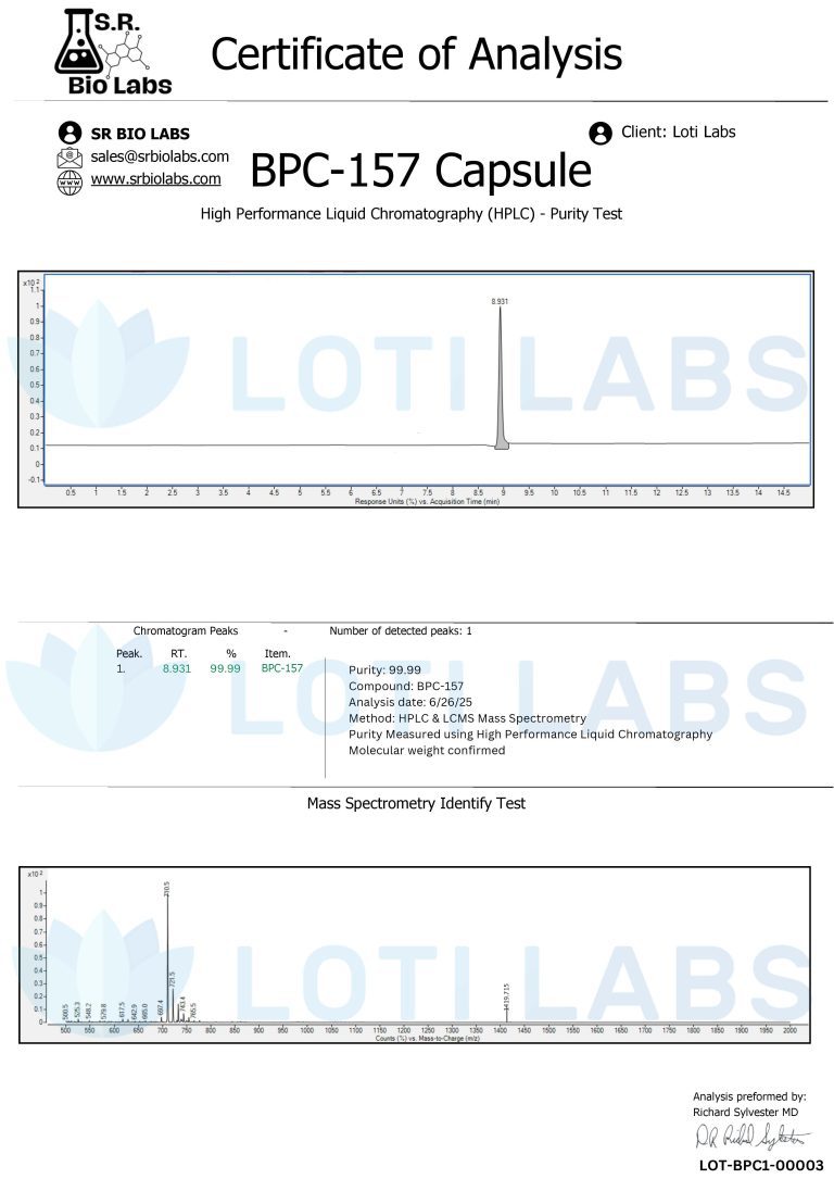 BPC-157 Capsules (500mcg/capsule, 30 capsules) | Loti Labs